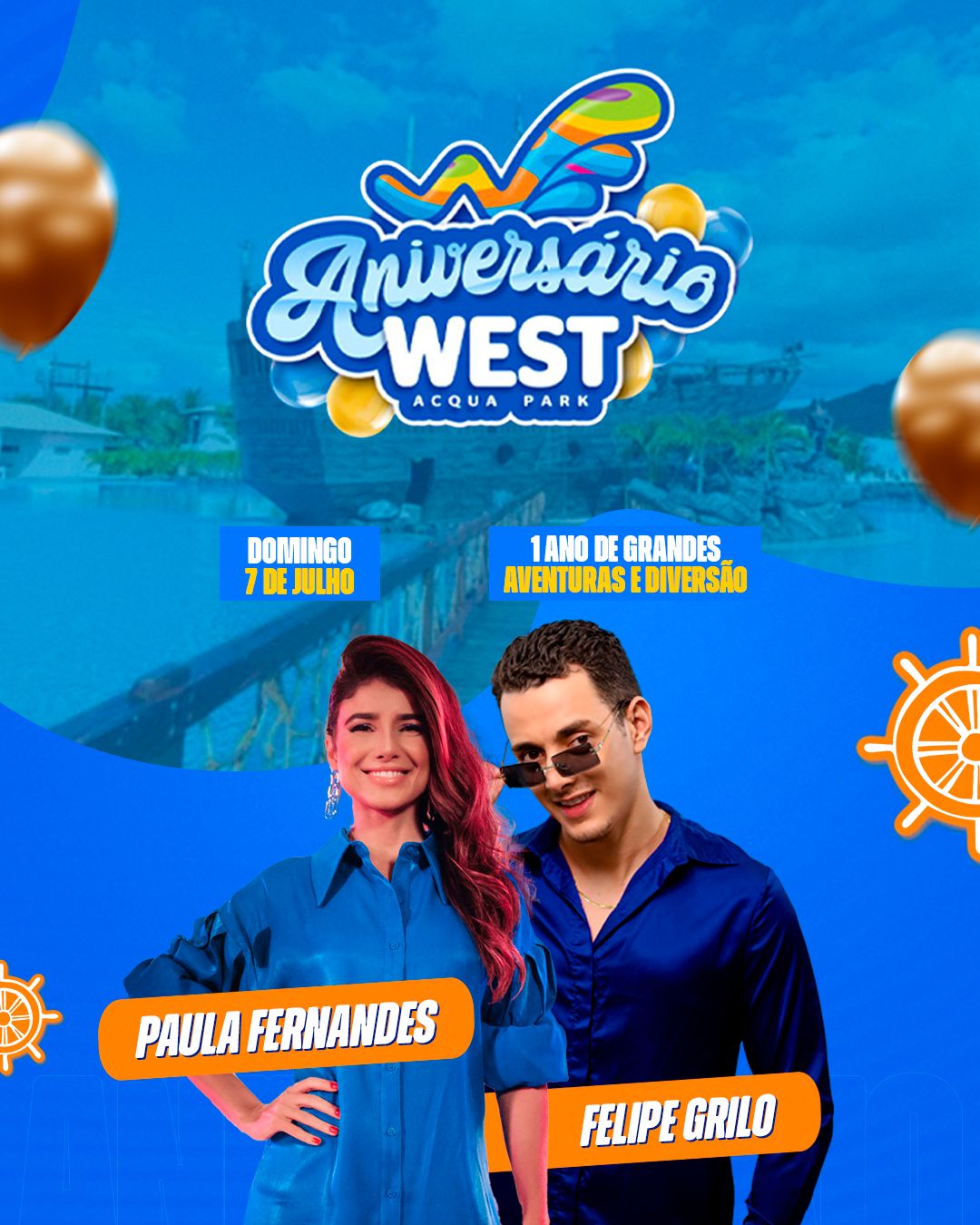 Paula Fernandes e Felipe Grilo no West Acqua Park em seu primeiro ...
